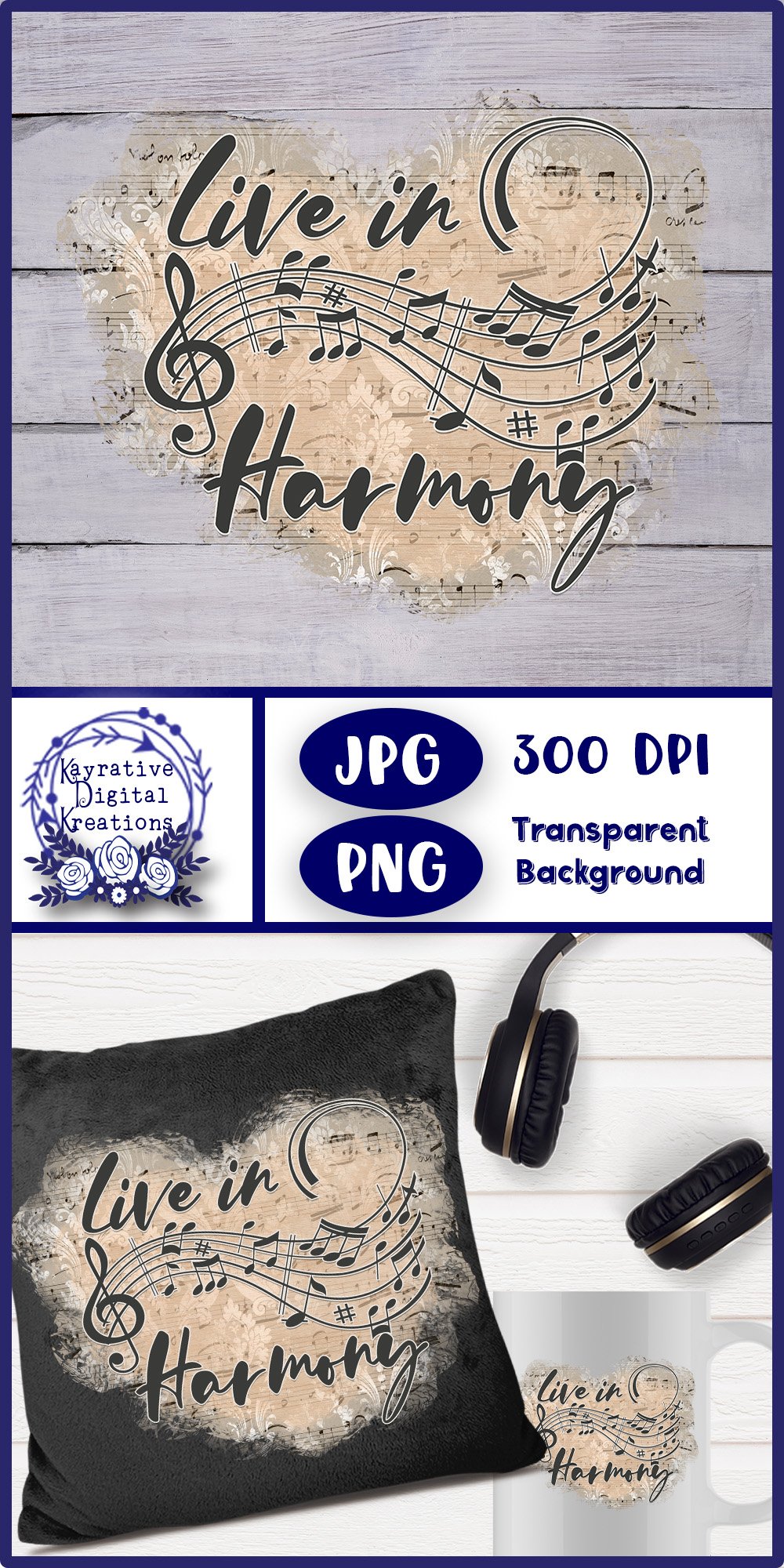 Live In Harmony Music Sublimation