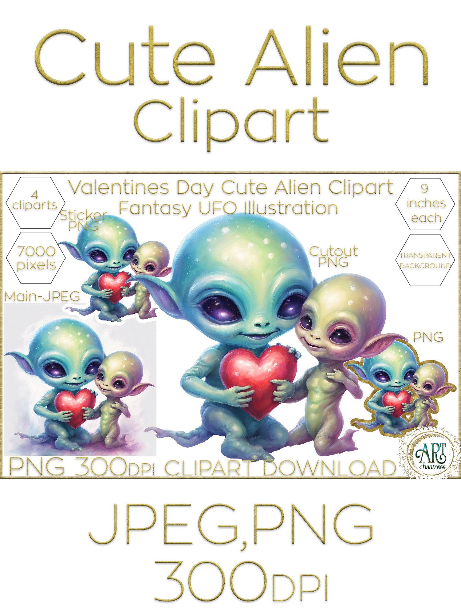 Funny Alien Clipart Fantasy Cute Space Designs (3068056)