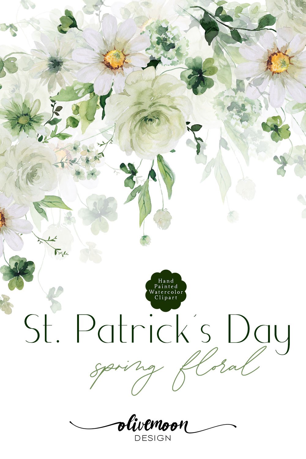 Spring Floral St Patrick's Day Clipart Daisies (3311485)