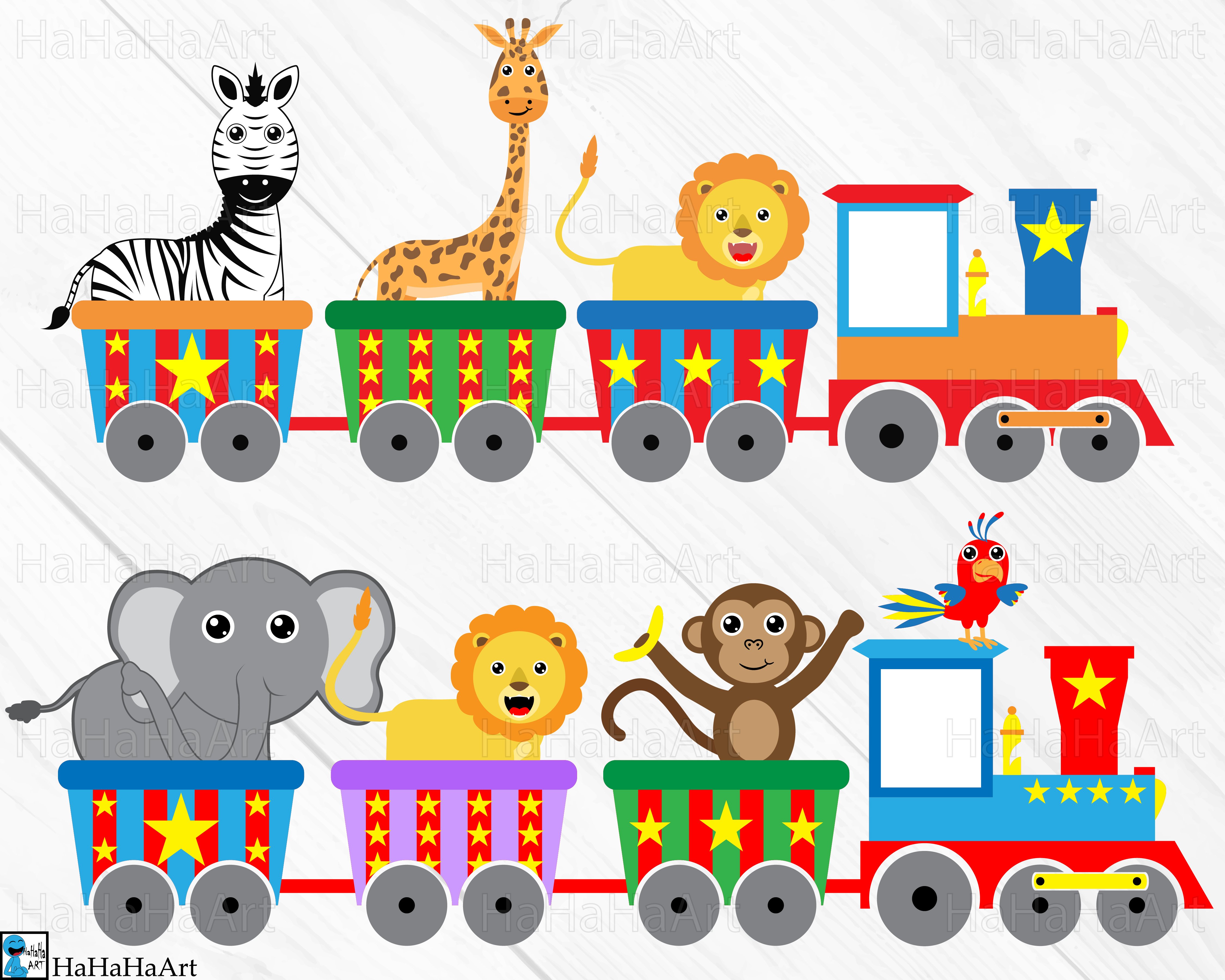 Circus Train - Clip art / Cutting Files 1463c
