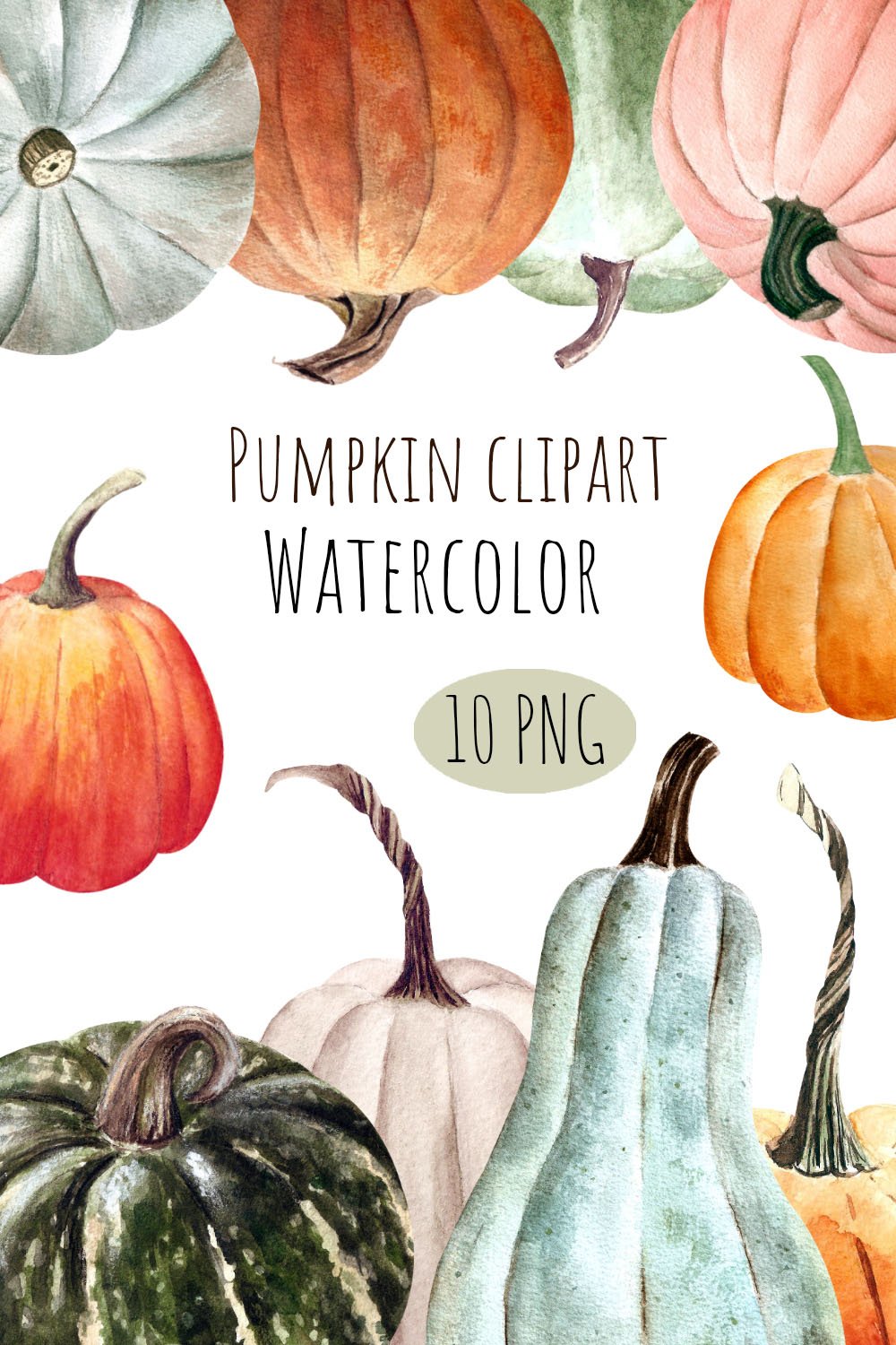 Watercolor pumpkin clipart (1624759)