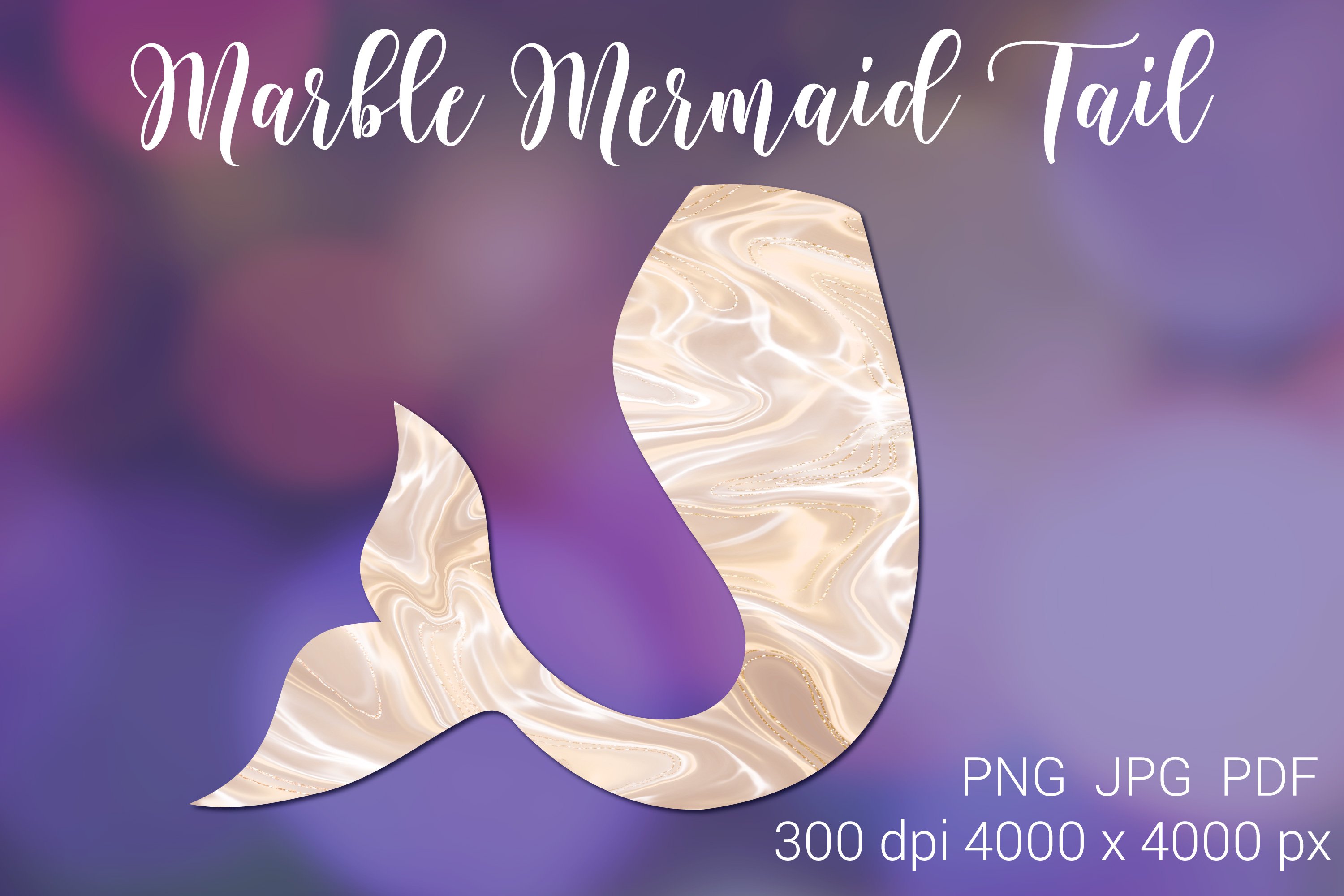 Marble mermaid tail clipart PNG printable, Fish tail PNG