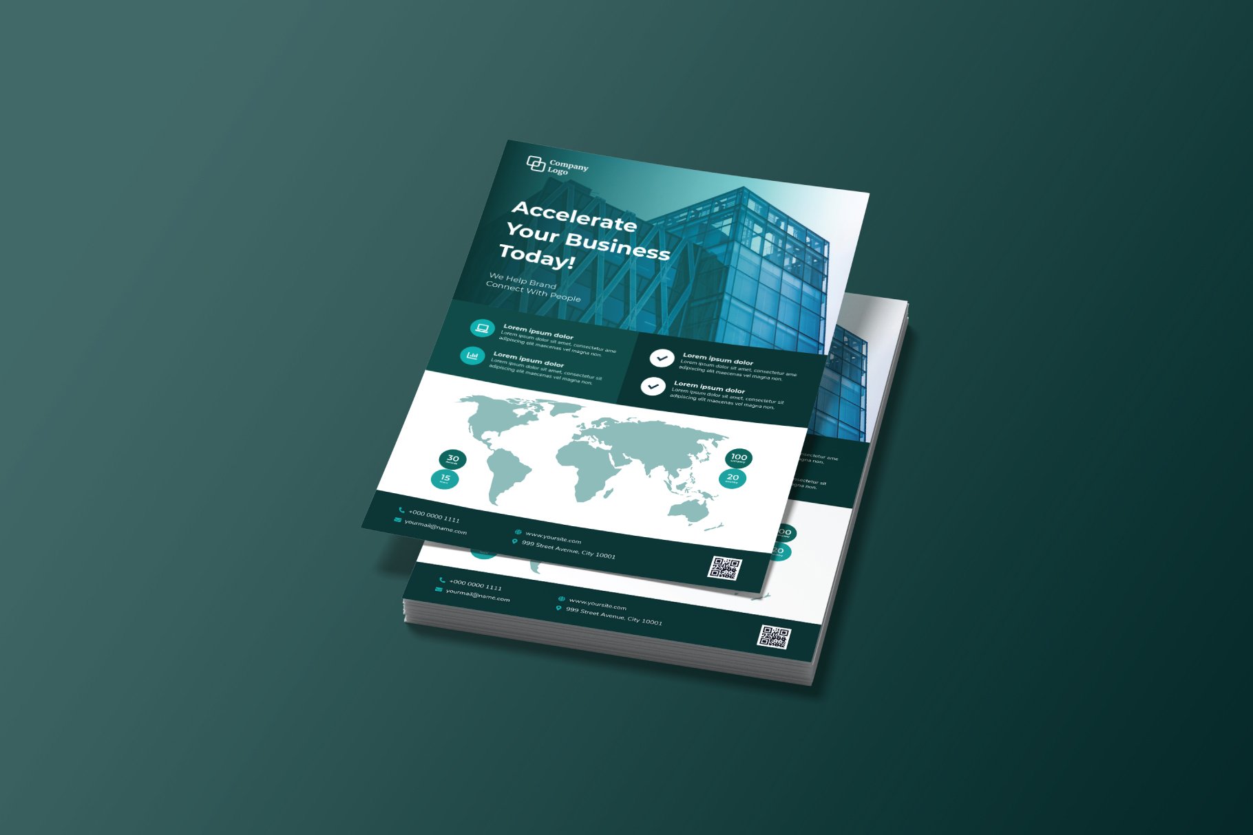 Business Global Server Flyer Brochure Template