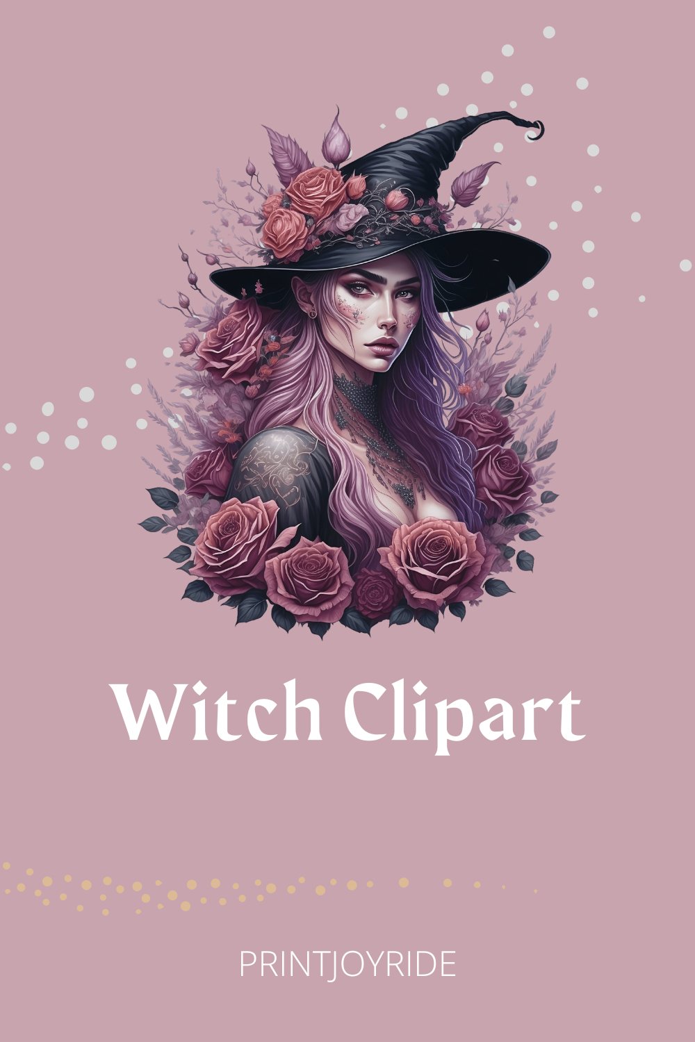 Witch Floral Bundle Clipart