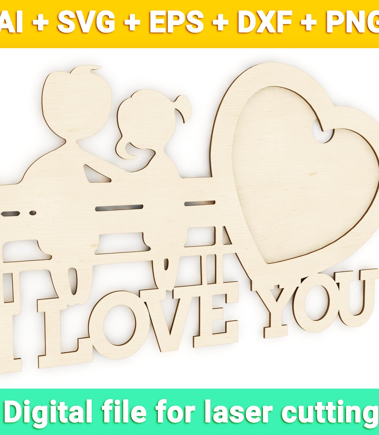Photo frame "Love" vector for CNC svg vector file