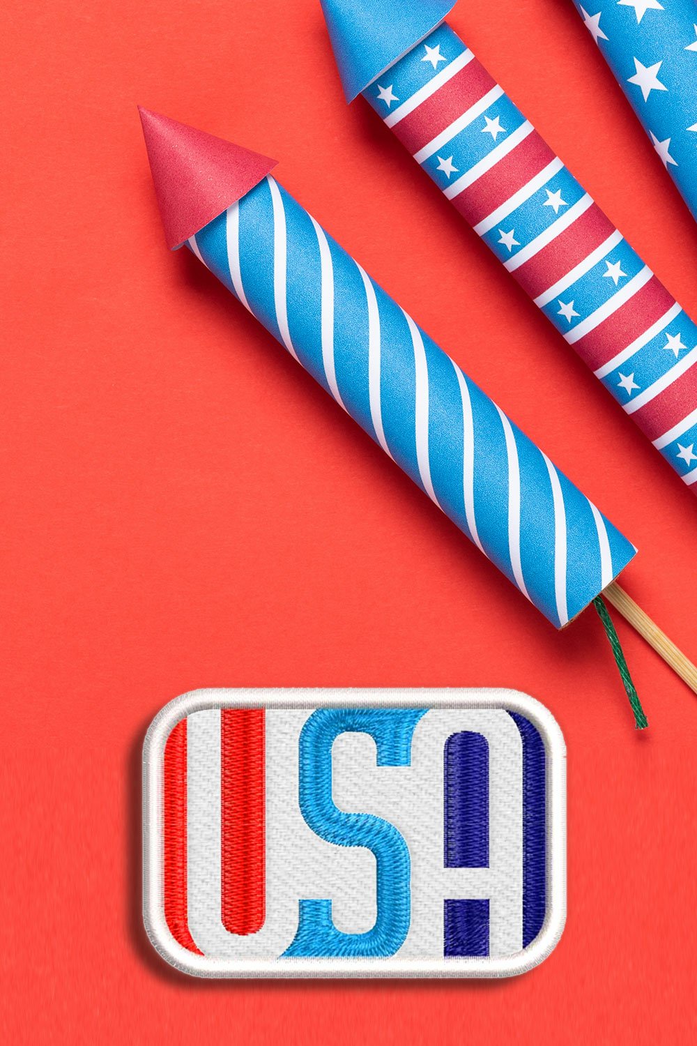 USA Knockout Word Art Patch ITH Applique Embroidery File