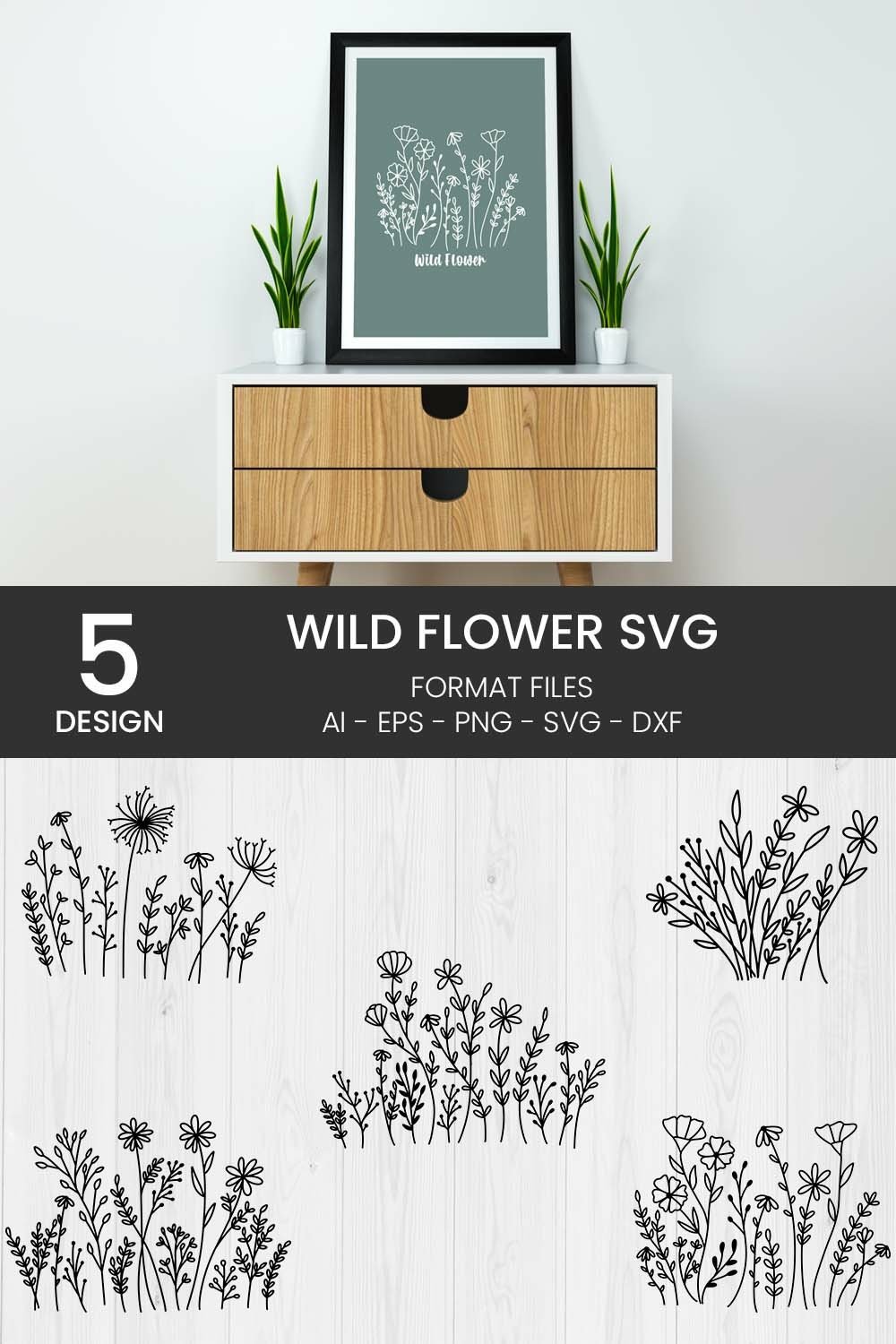 Wild Flower Svg with 5 Variations