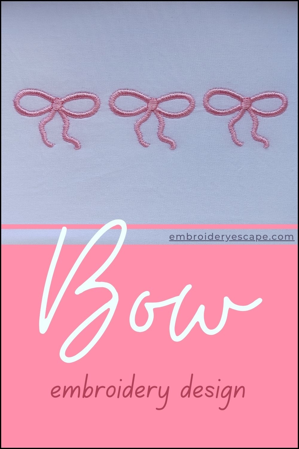 Pink Bows Embroidery Design - Machine Embroidery Pattern