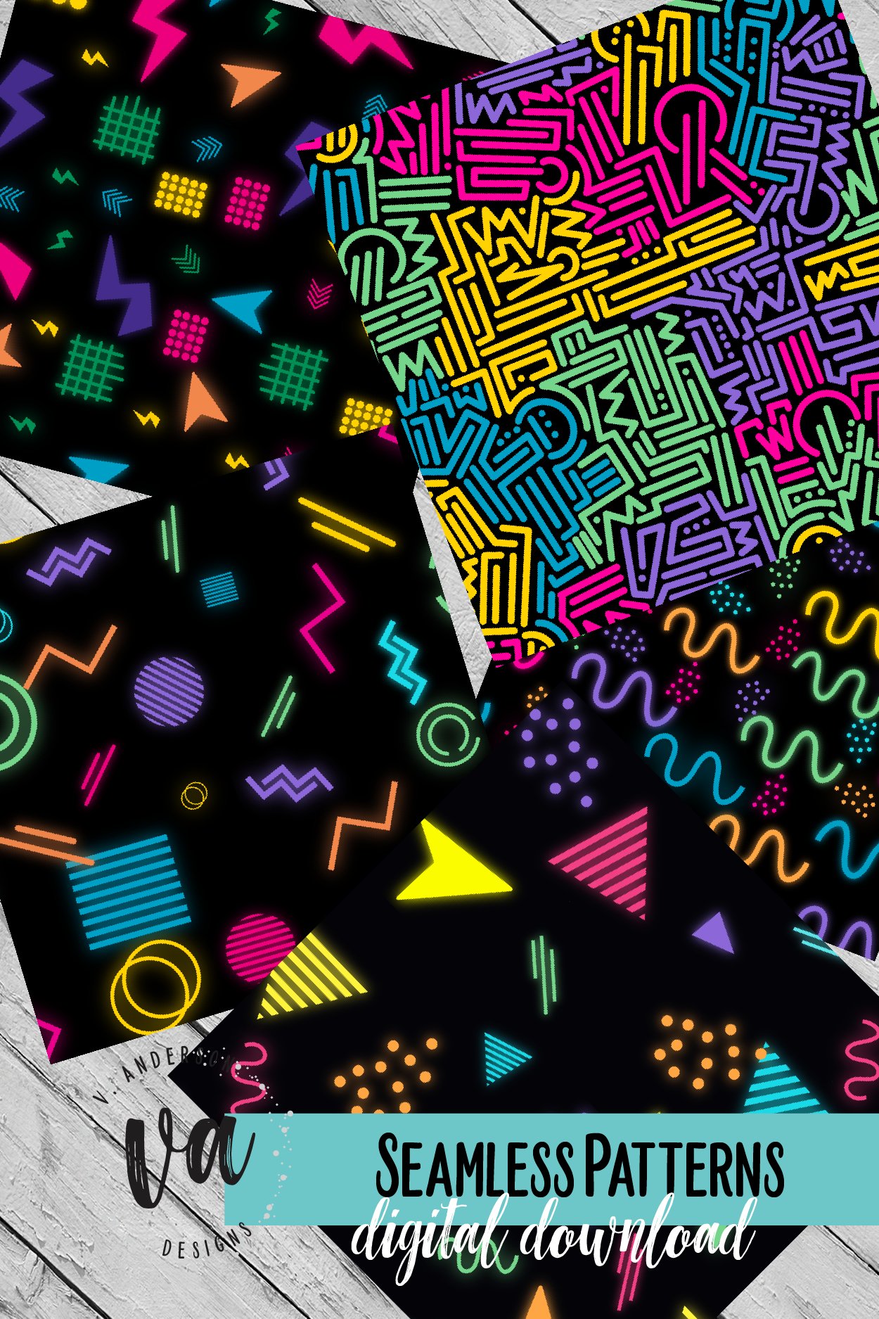 80s Seamless Pattern PNGs