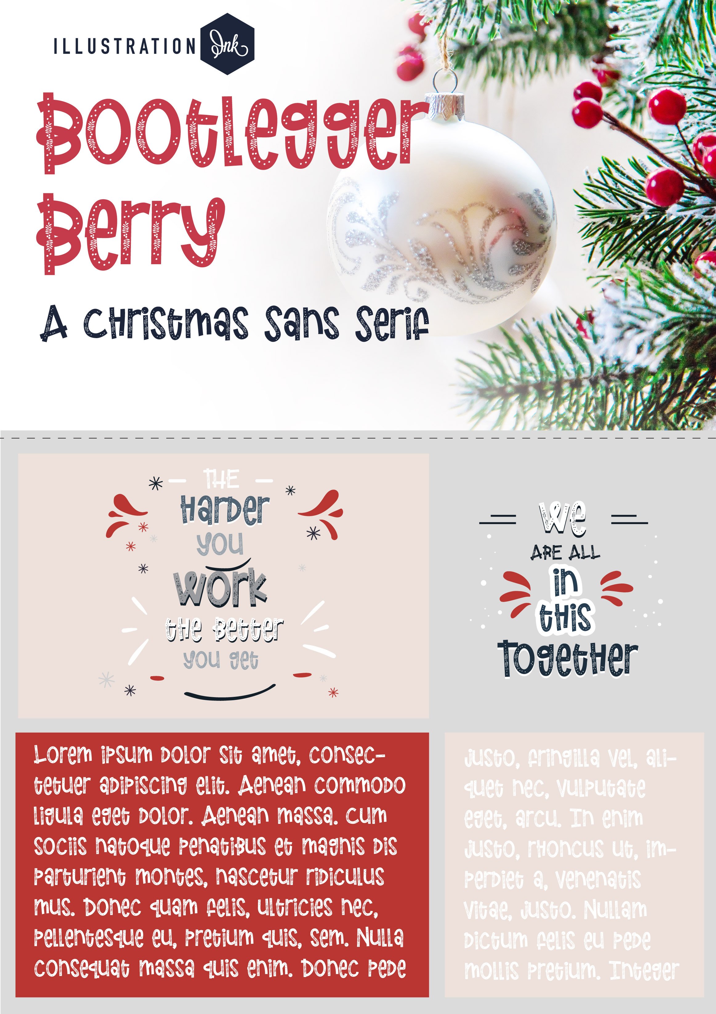 Hand-crafted, hand-written, Christmas script