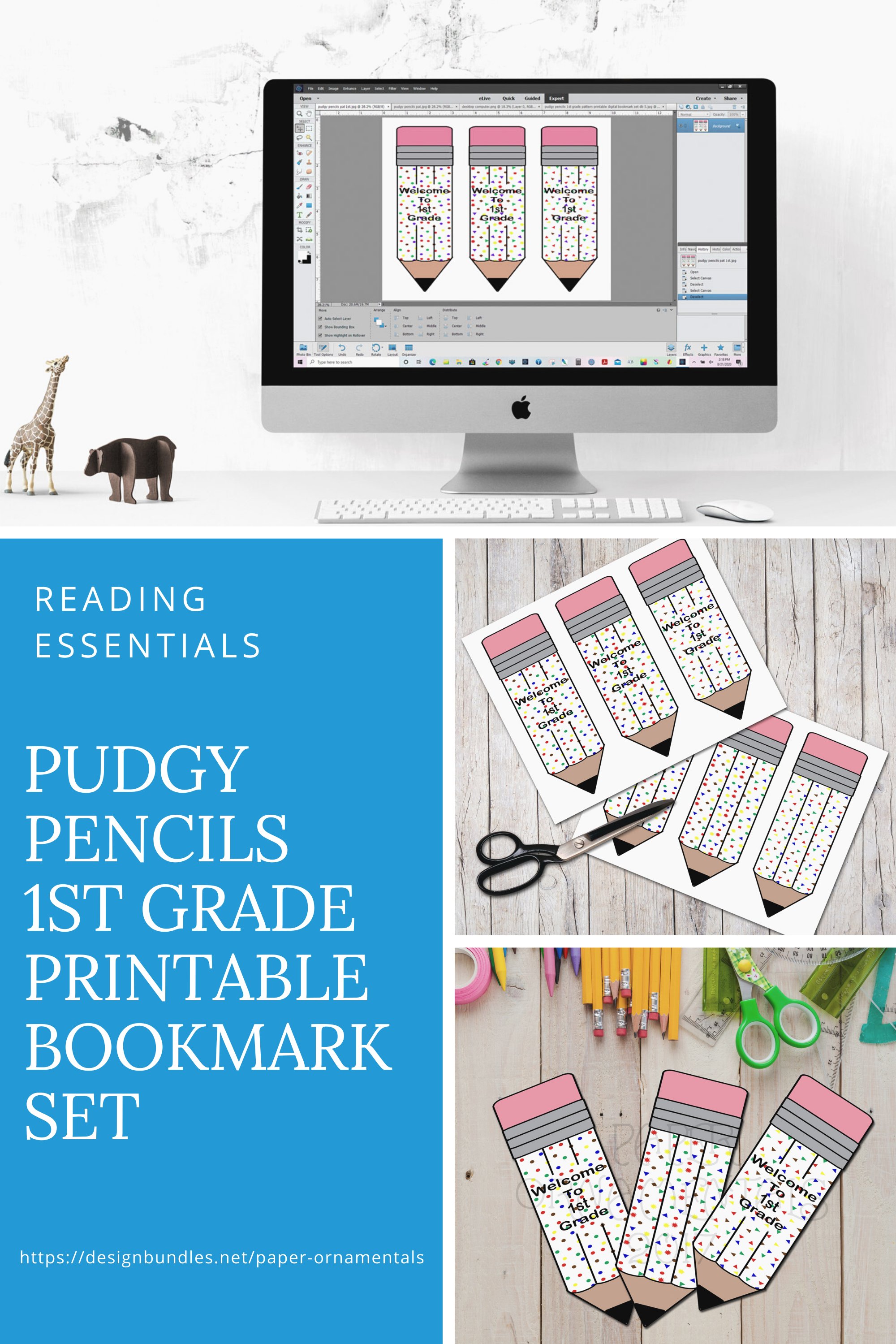 Pudgy Pencils 1st Grade Pattern Printable Bookmark Set (302321 ...