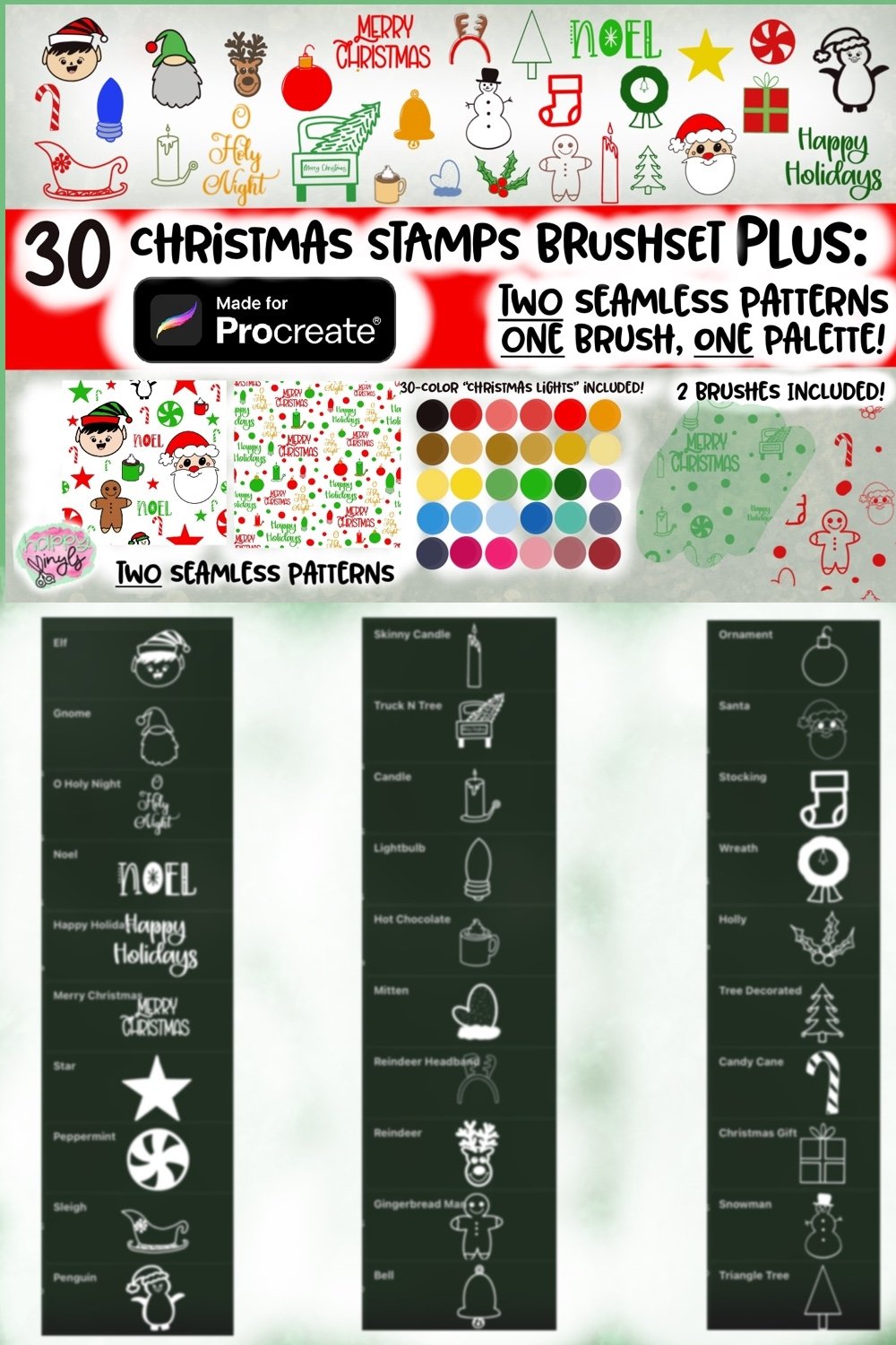 Christmas Procreate Set - A PROCREATE Add-On Set (1517344)