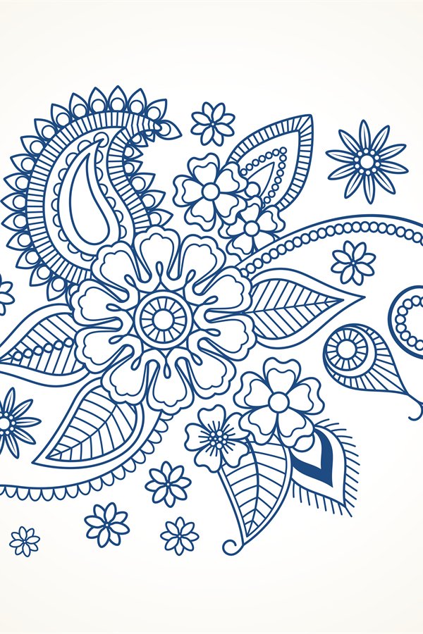 Blue floral design element