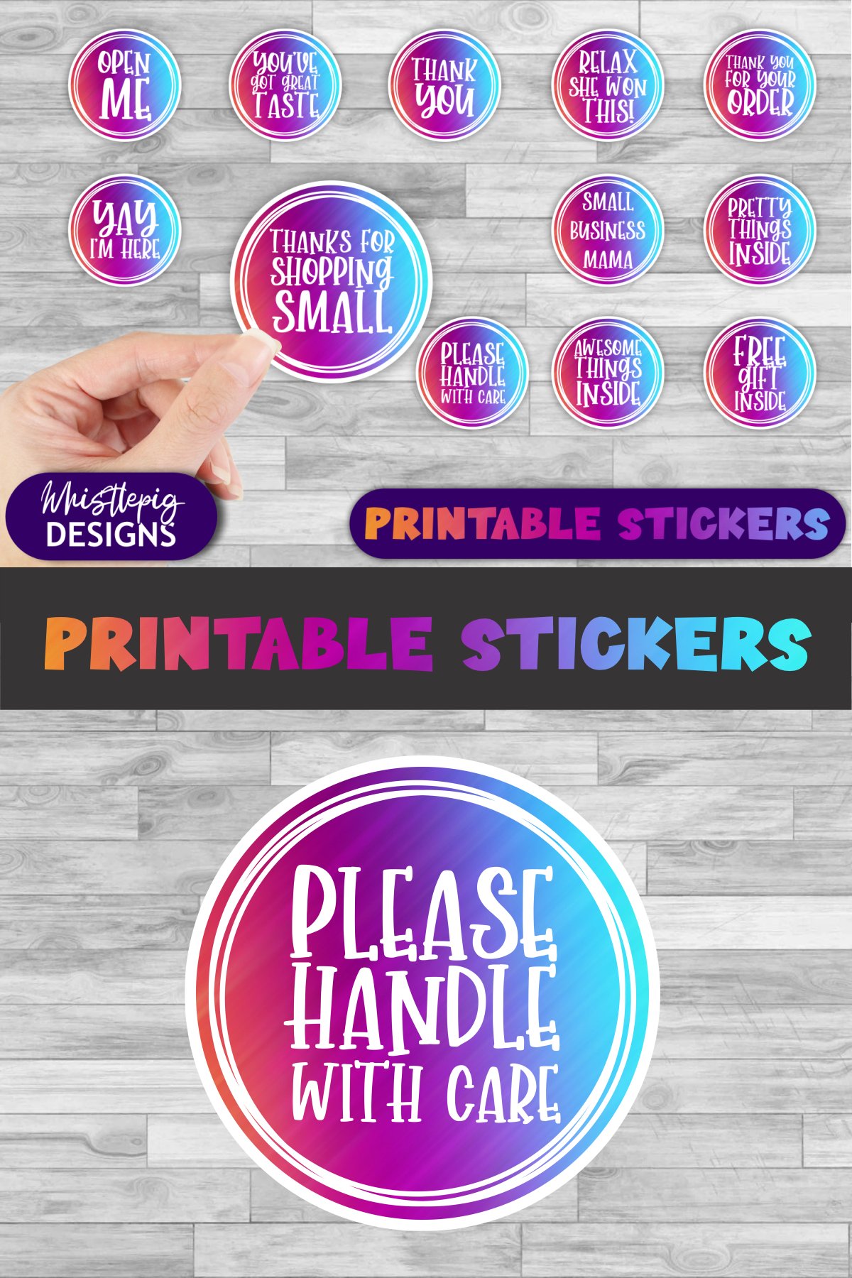 Rainbow Packaging Stickers Package Stickers Bundle Cute PNG