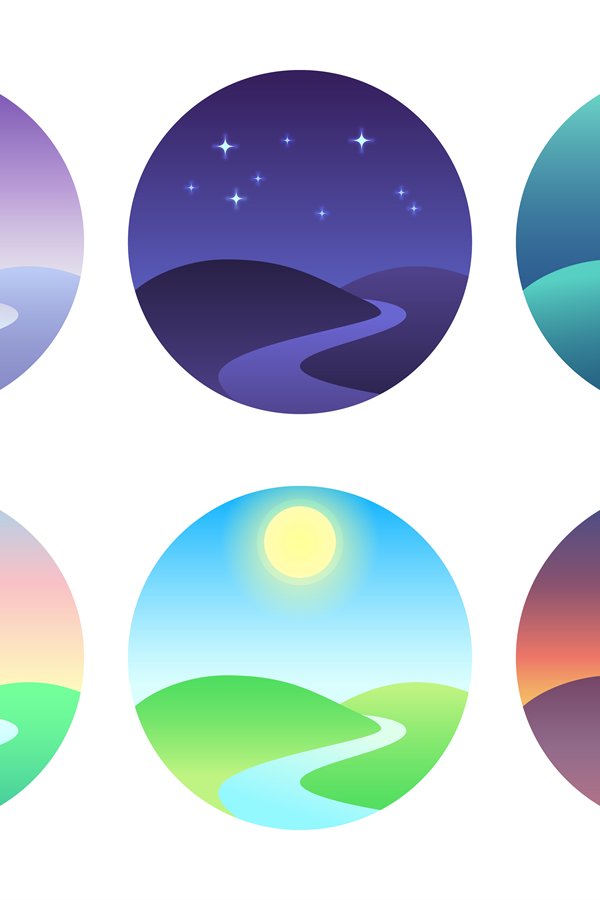 Modern beautiful landscape with gradients. (958902)