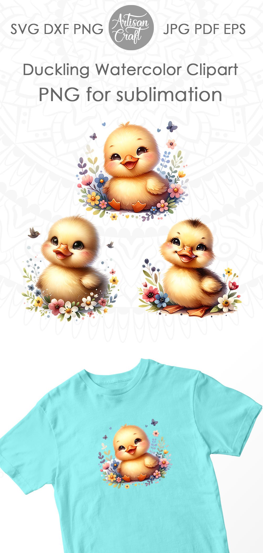 Cute duck clipart | Duckling Clipart | nursery wall art