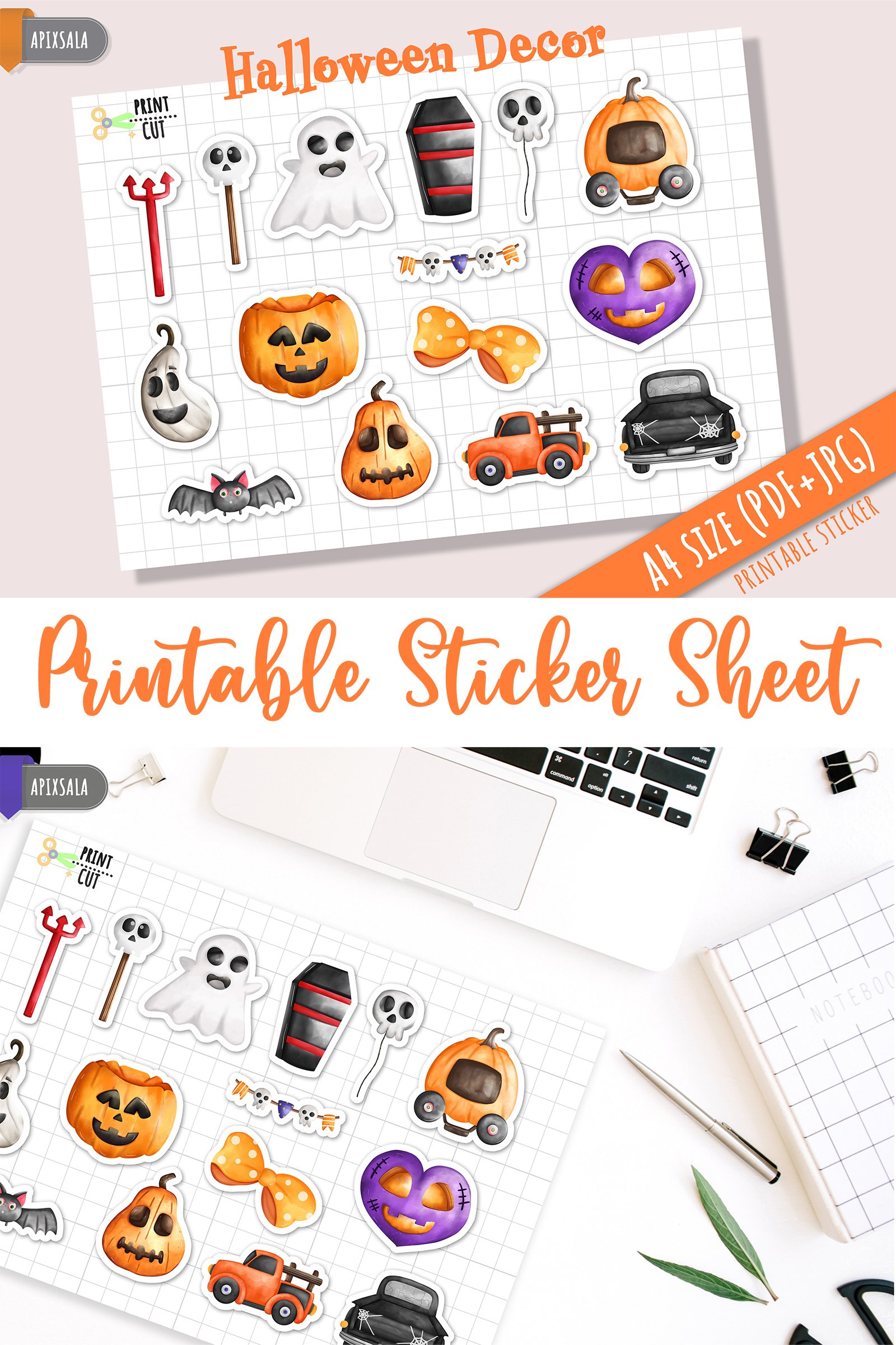 Cute Halloween Decoration Printable Sticker Stheet (2155050)