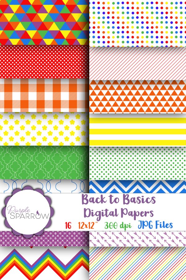 Back to Basics Digital Paper Set