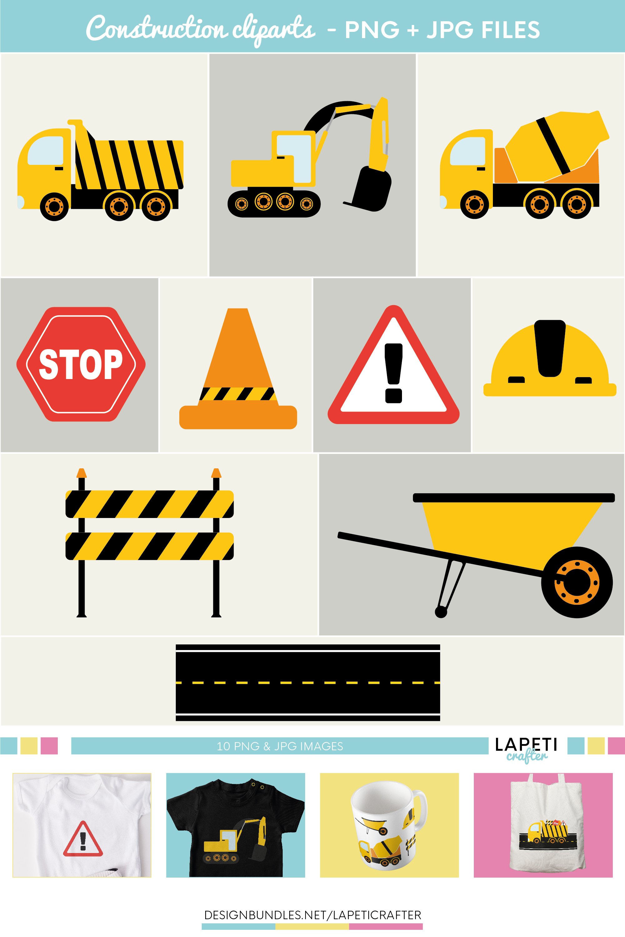 Construction clipart set | 10 png files | Digital stickers