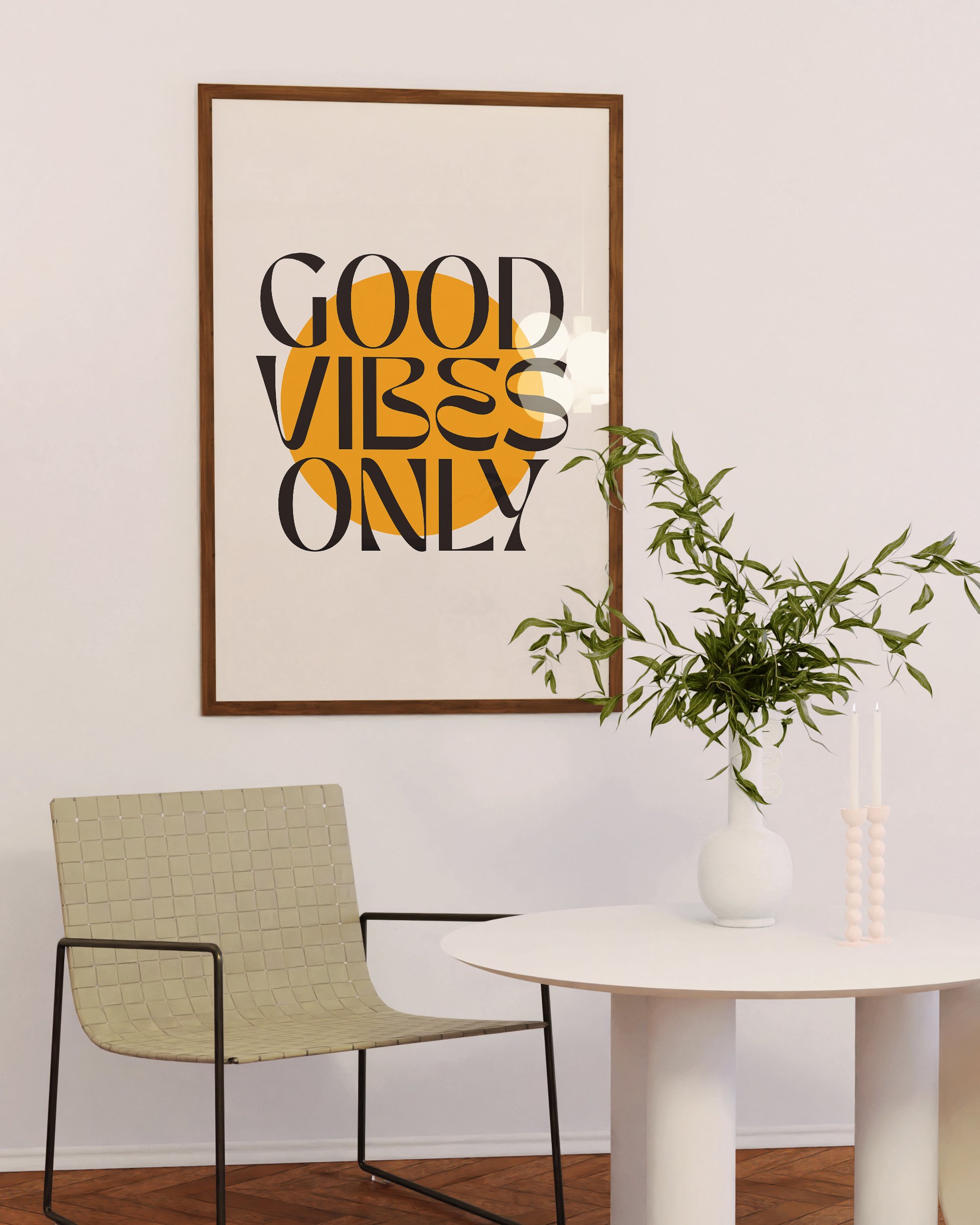 Good Vibes Wall Art, Positive Inspirational Quote Poster