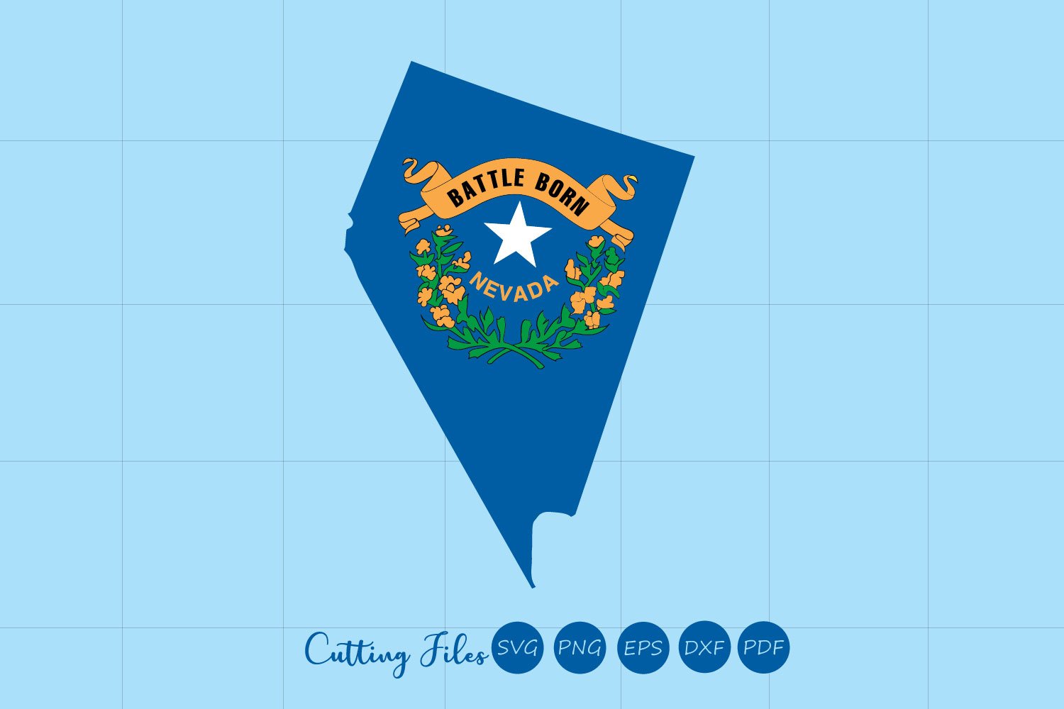 Nevada state with flag background