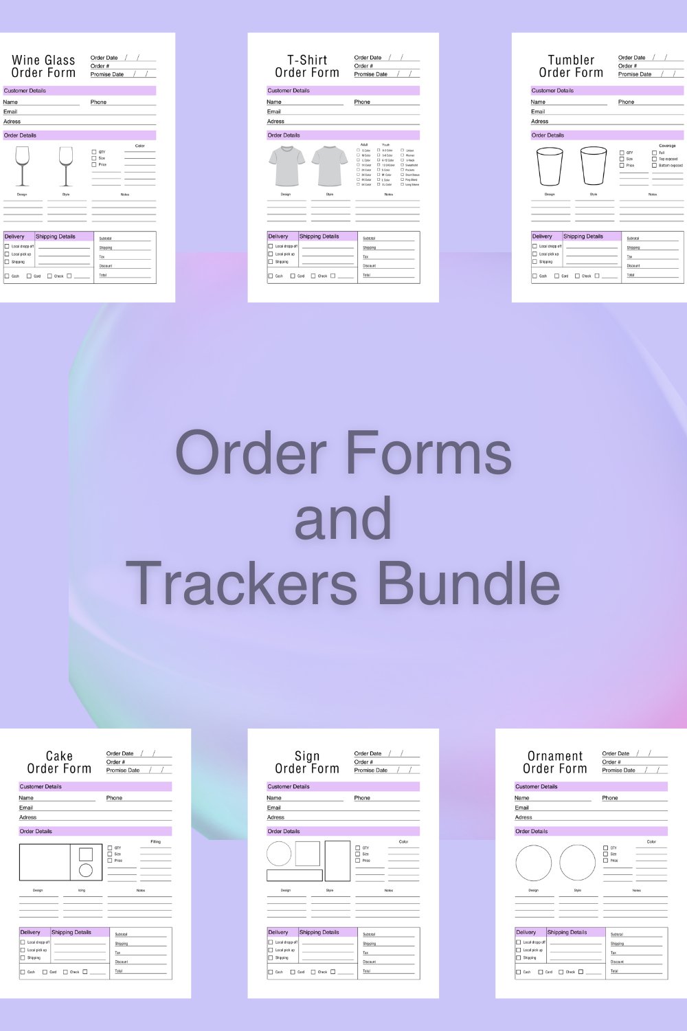Order Forms and Trackers Bundle | Canva Template