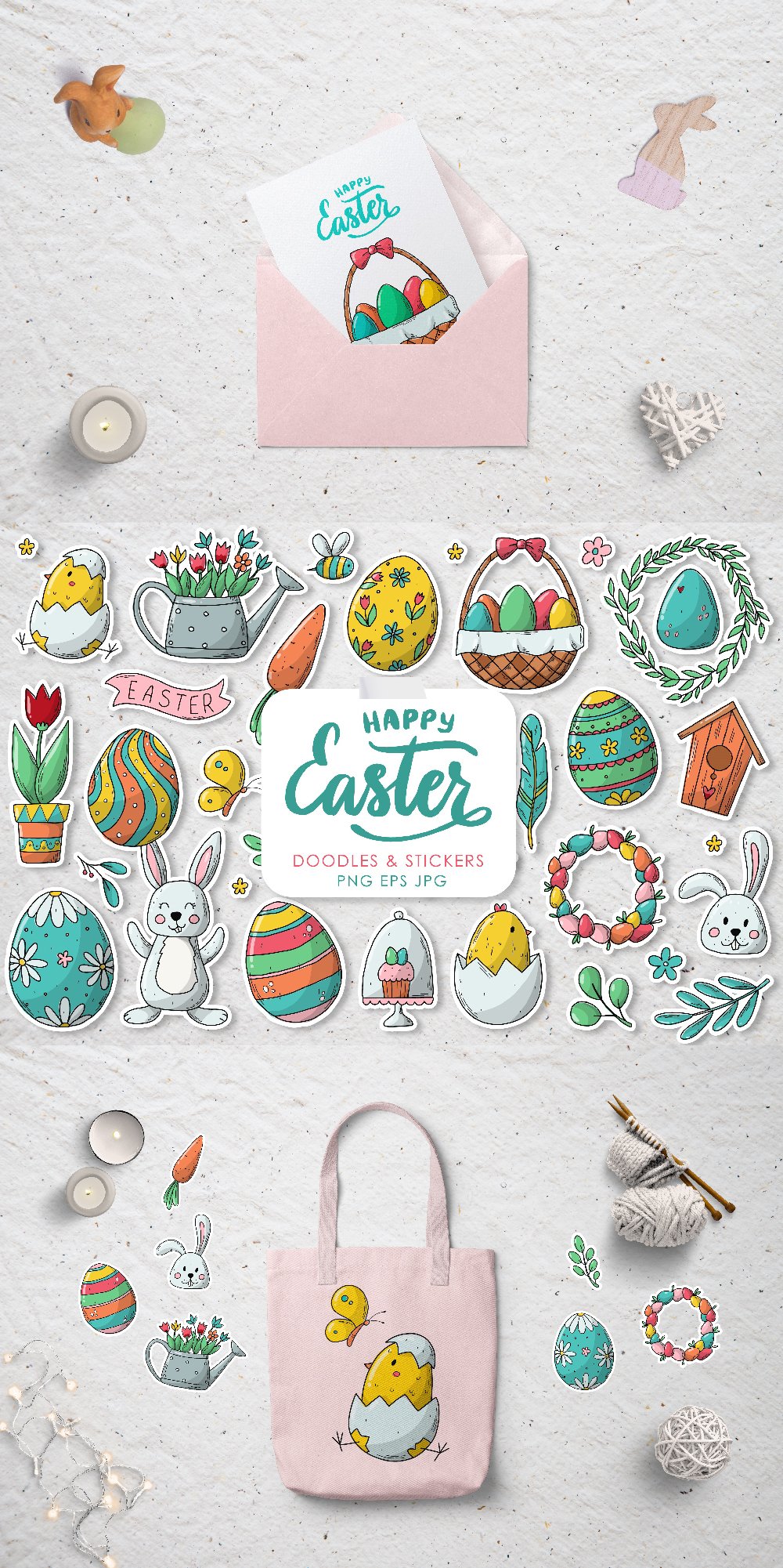 30 EASTER stickers EPS | PNG | JPG