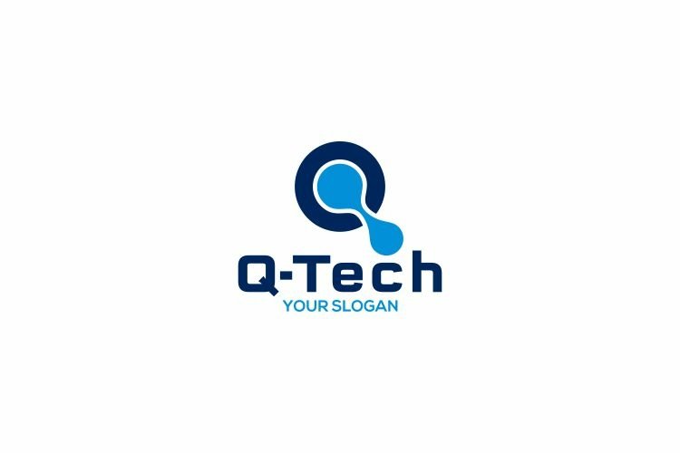 Q Tech Logo Design Vector