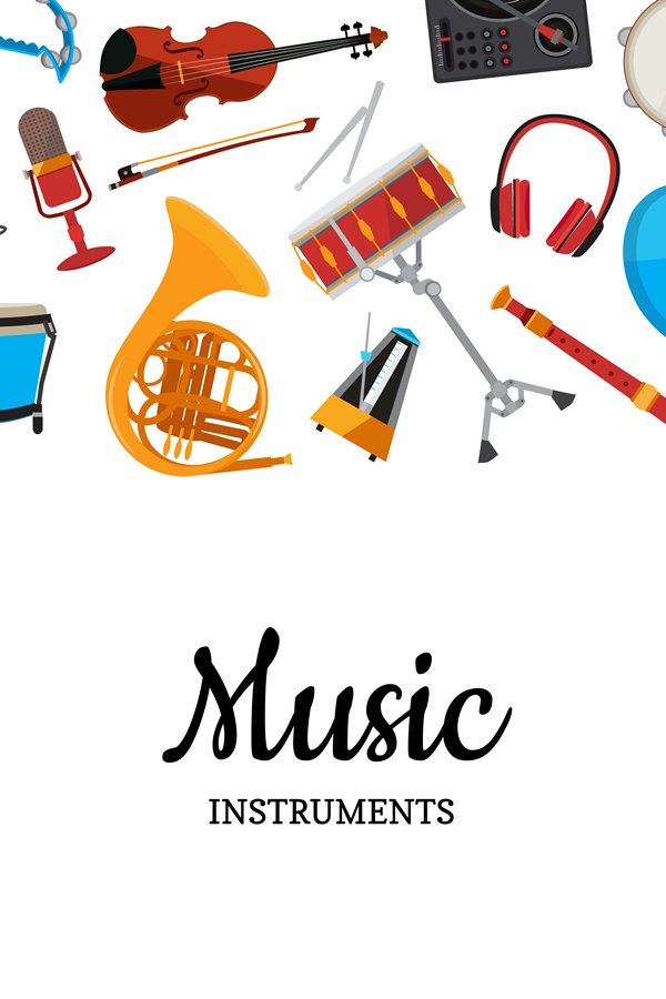 Vector musical instruments background