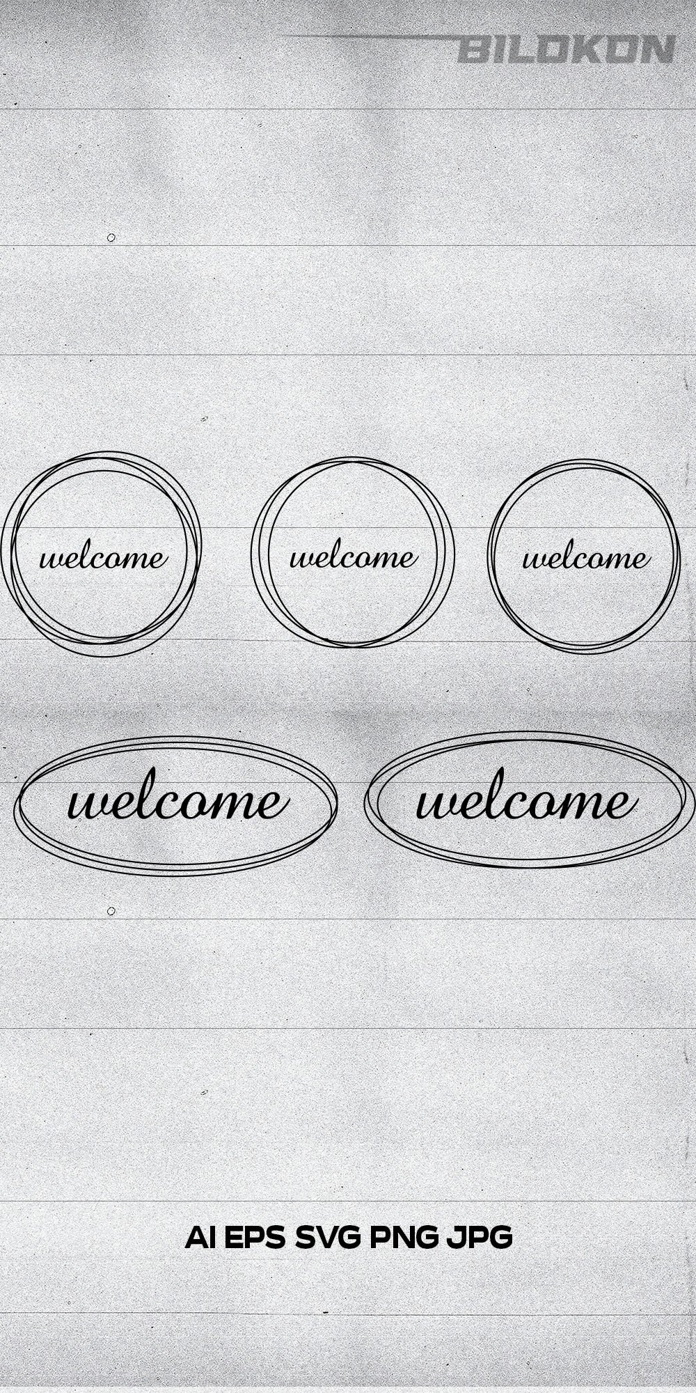 Welcome frame set, picture decoration, SVG Vector