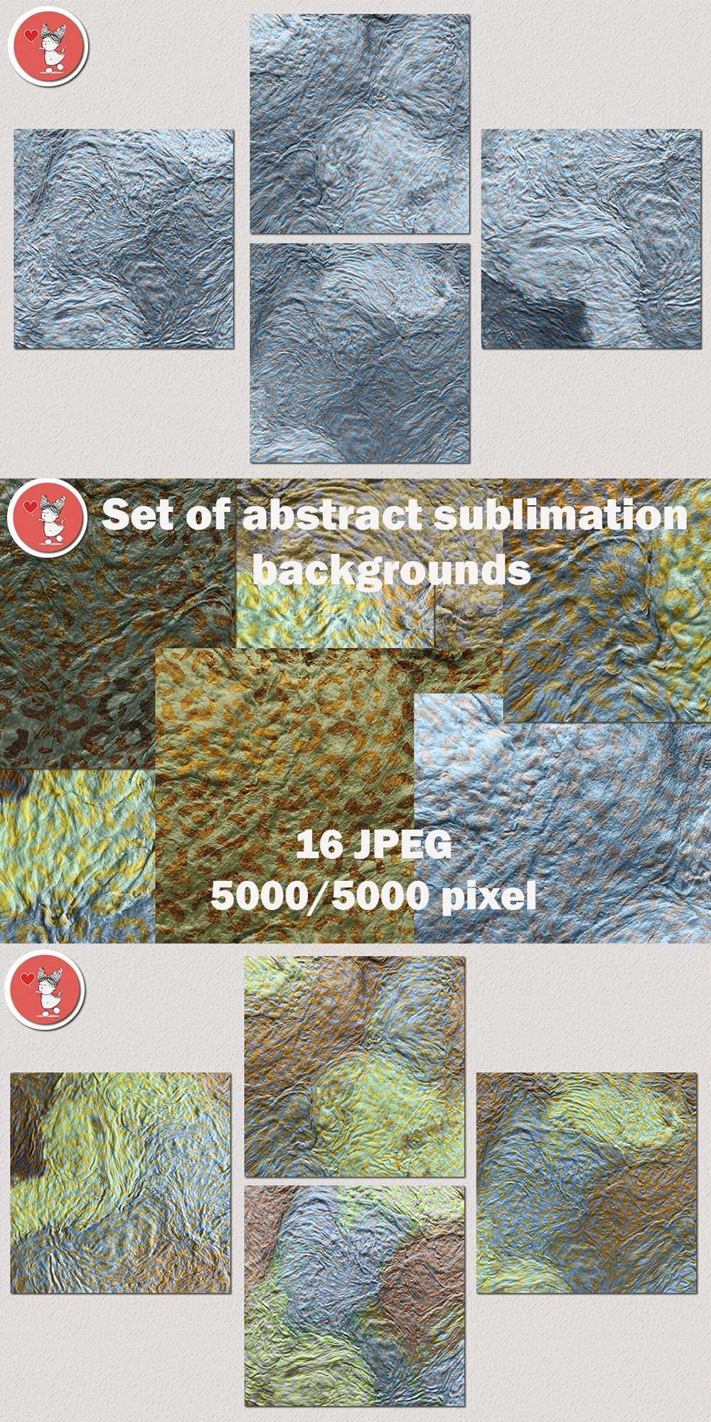Set of abstract sublimation backgrounds