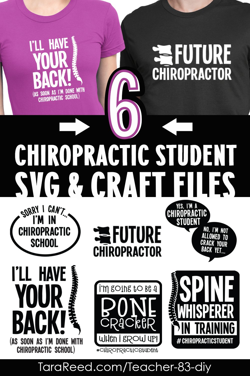 Chiropractic Student SVG and design files for crafters