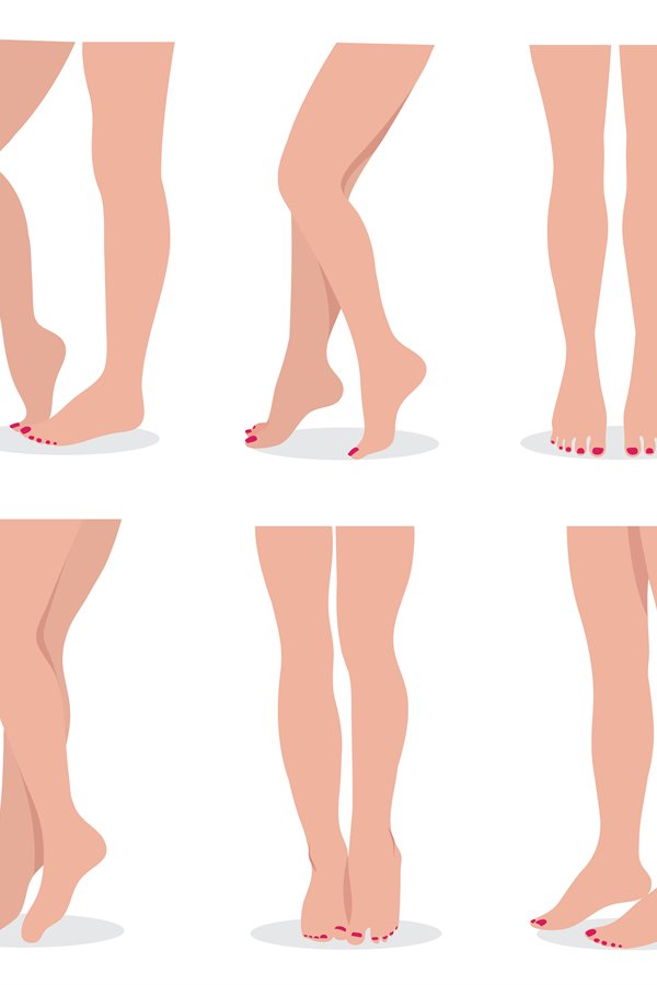 Beautiful elegant woman legs and feet in different poses iso