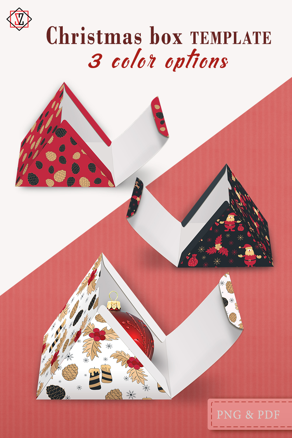 Christmas gift box templates. Paper crafts.