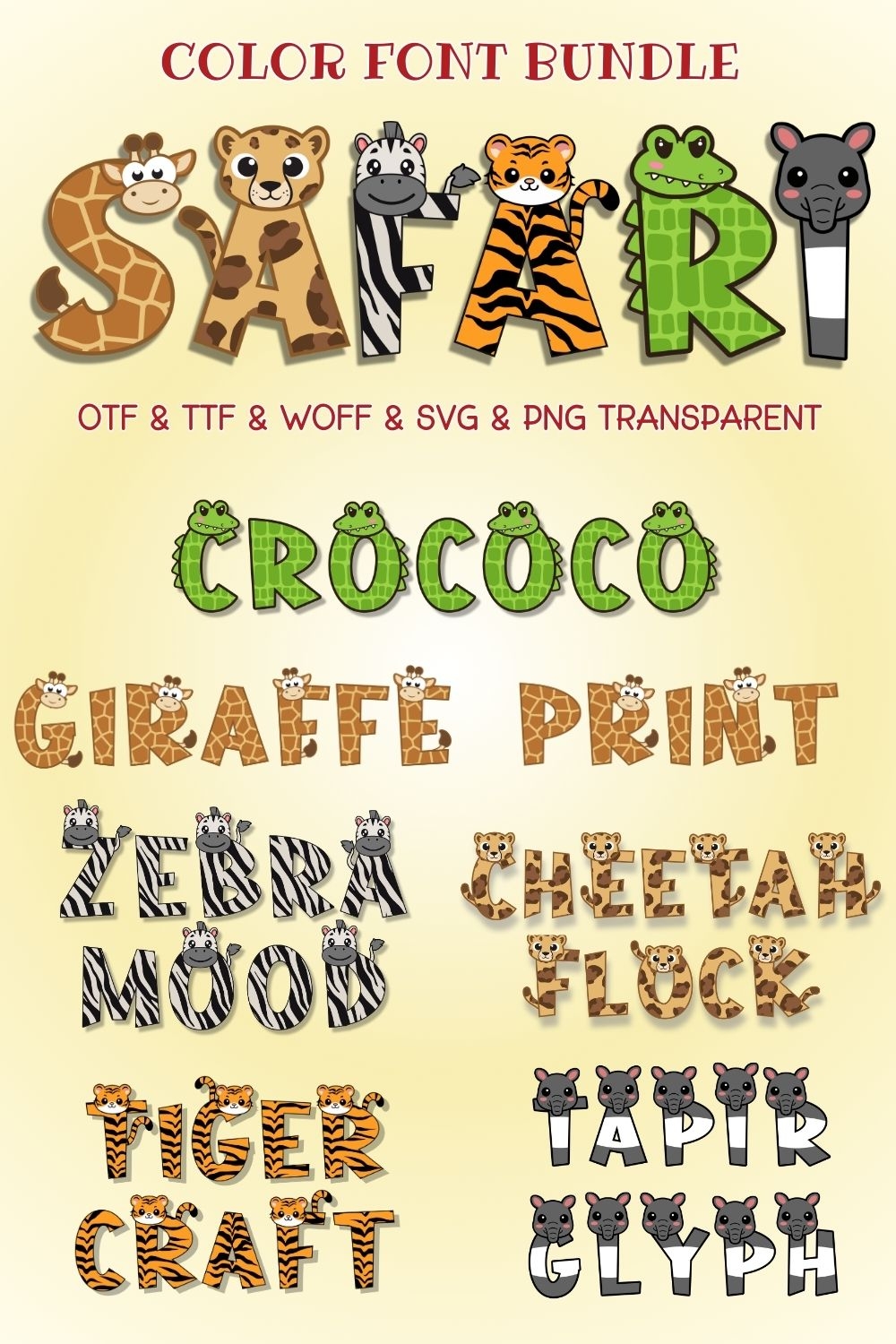 SAFARI - 6 Color Fonts
