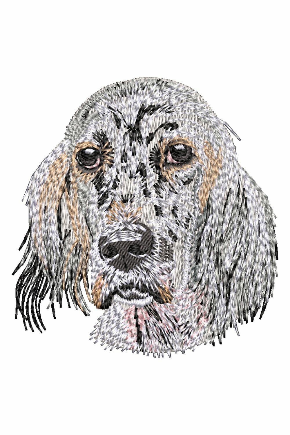 Realistic English Setter Embroidery: Canine Charm