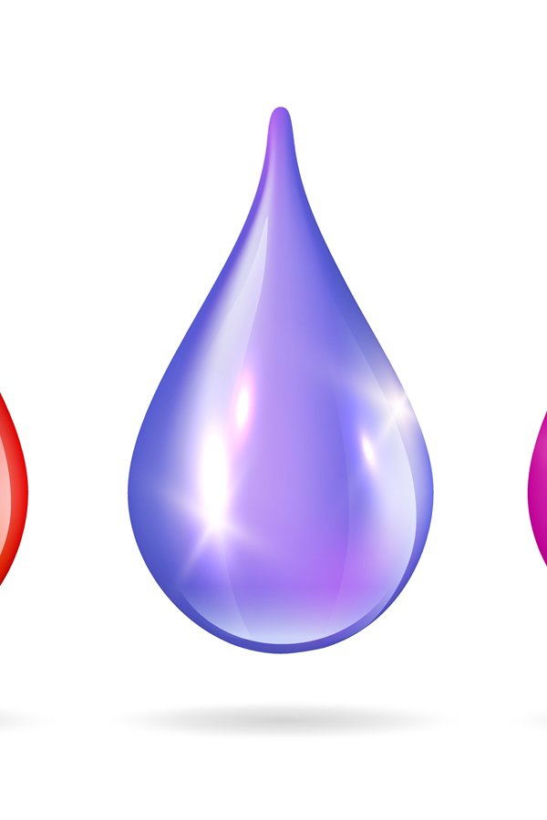 Colorful liquid drops. Isolated oil water honey blood jam dr