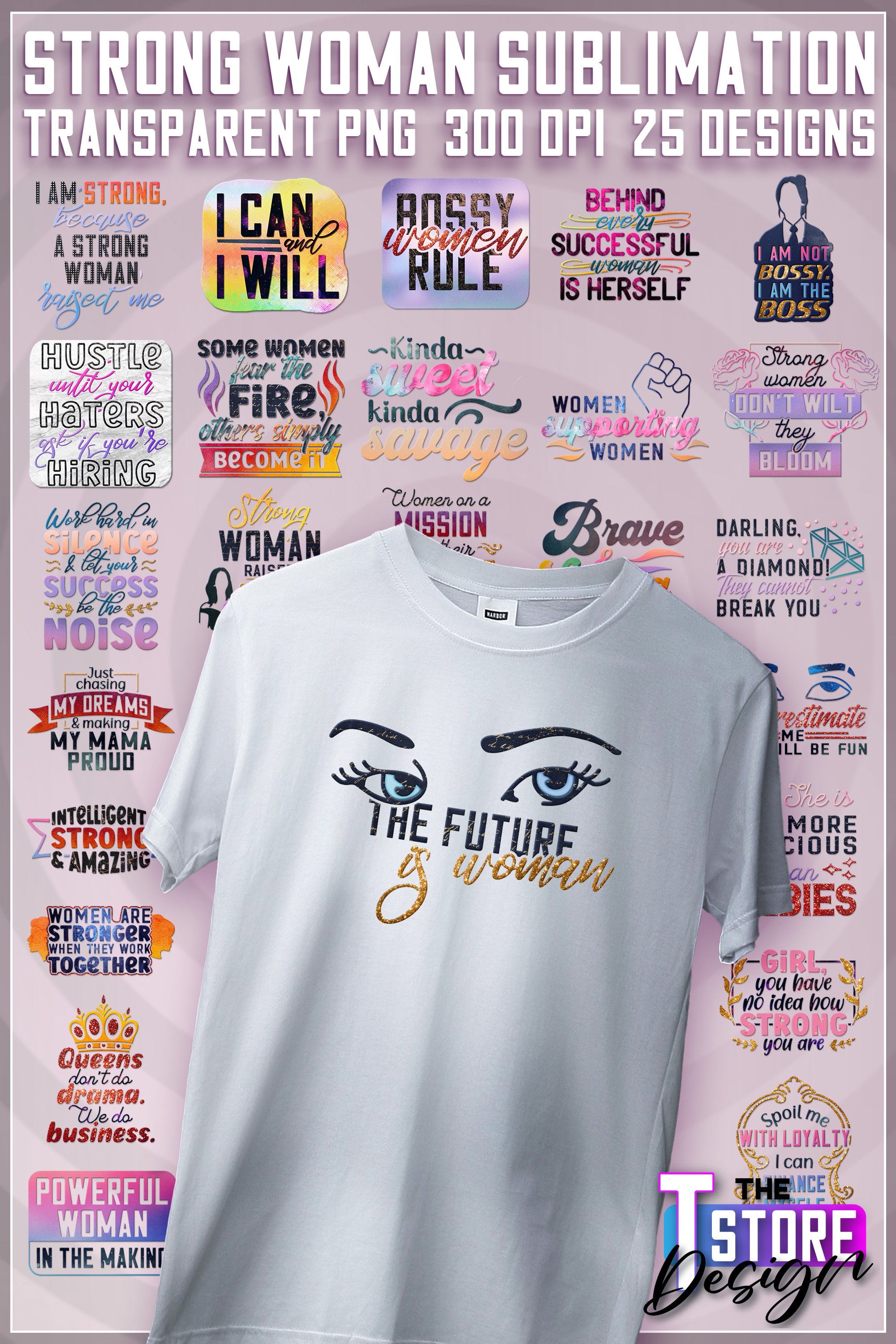 Strong Woman Sublimation Bundle | PNG Design | (2468296)