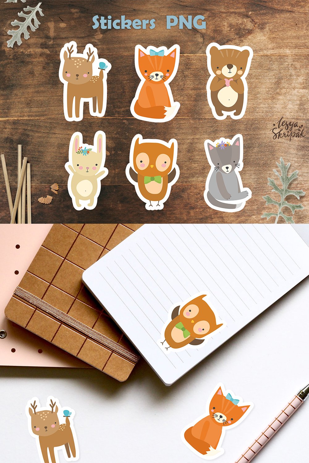Cute animal stickers
