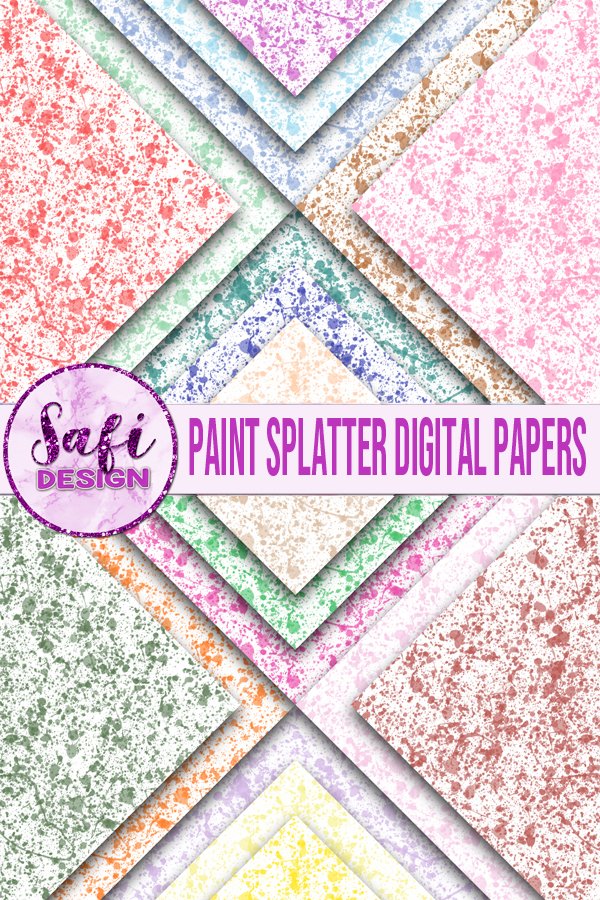 Paint Splatter Digital Paper Backgrounds