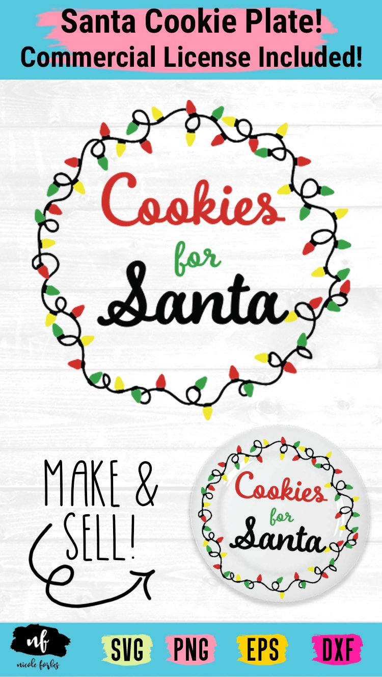 Santa's Cookie Plate Christmas SVG Cut File (941972)