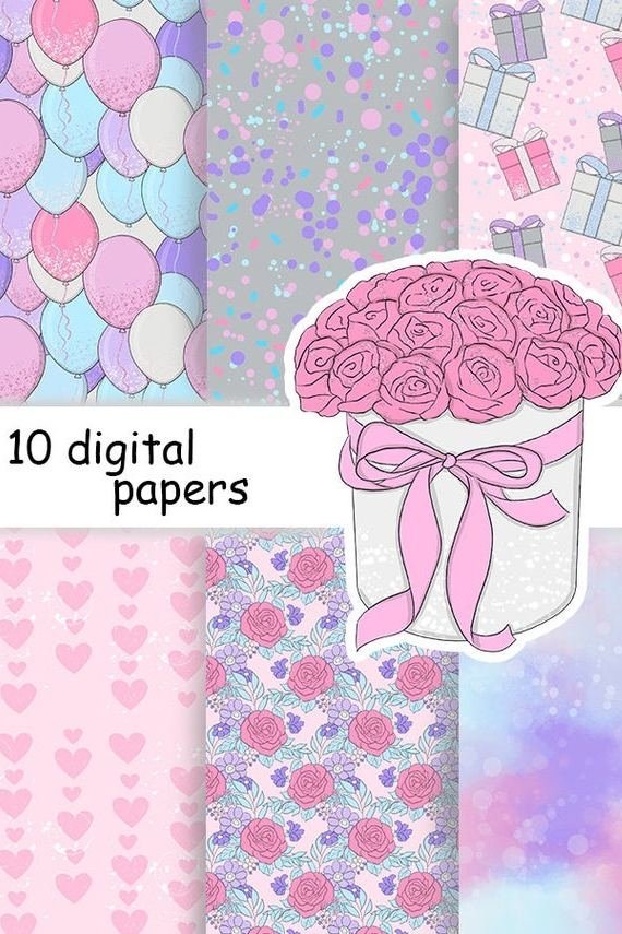 Birthday PATTERN Party Digital Paper For Weekly (837022)