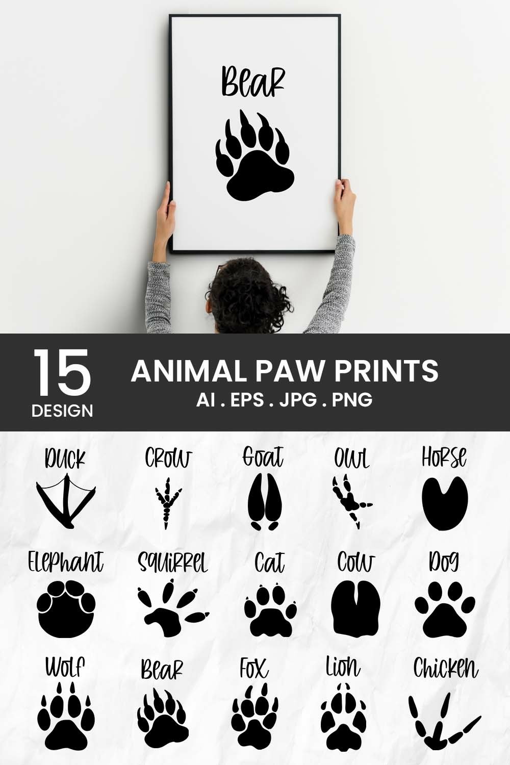 Animal Paw Prints With 15 Variations