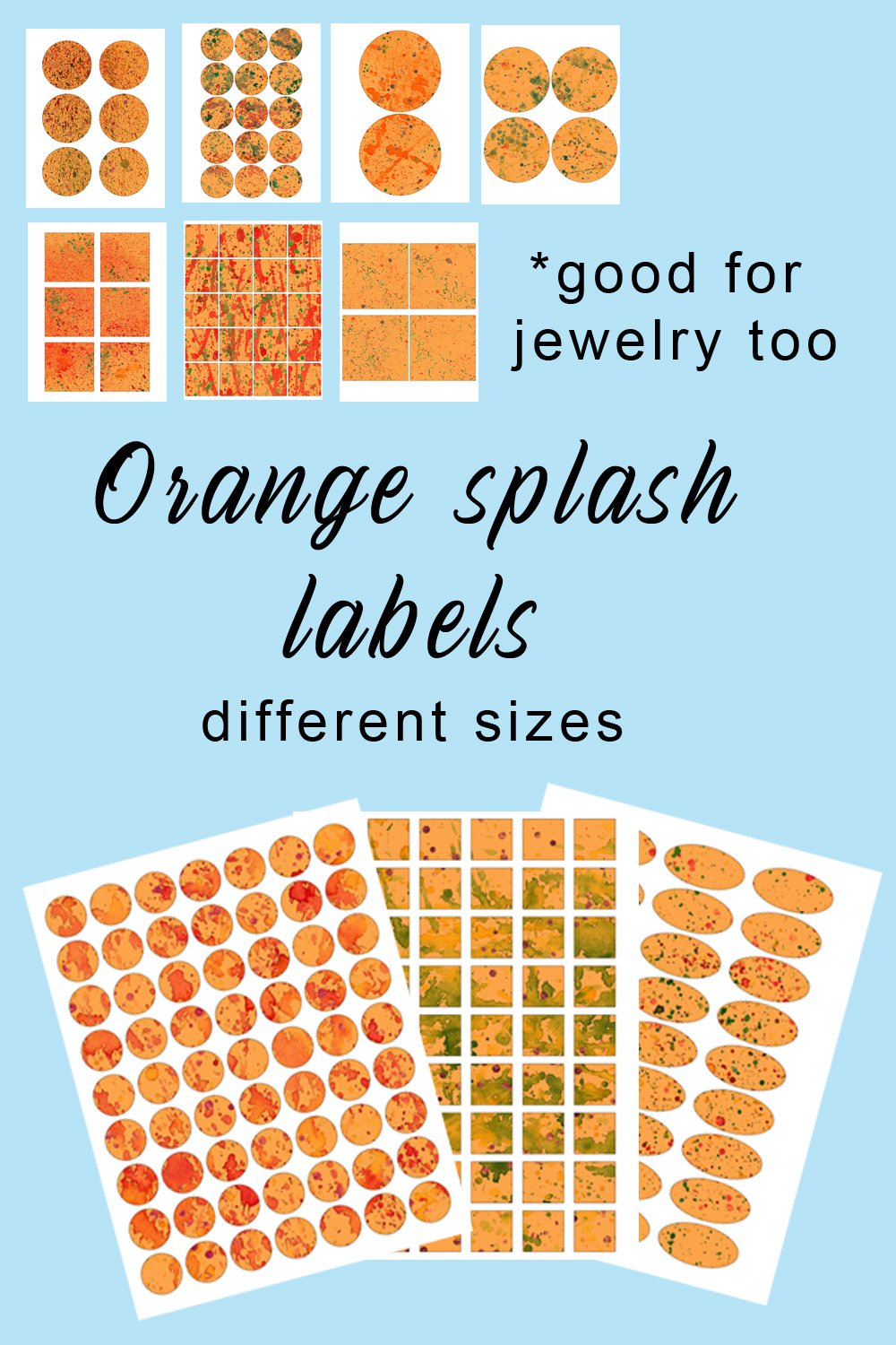 Orange splash labels