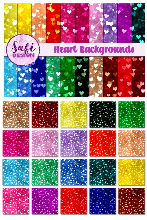 Heart Digital Paper Backgrounds