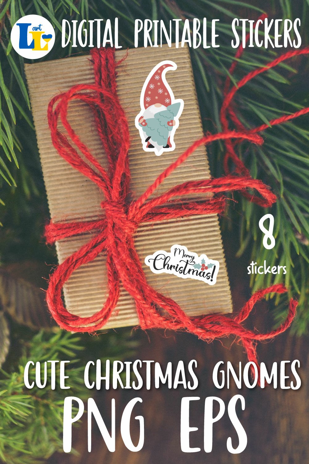 Christmas Gnomes family| Digital Printable stickers PNG EPS