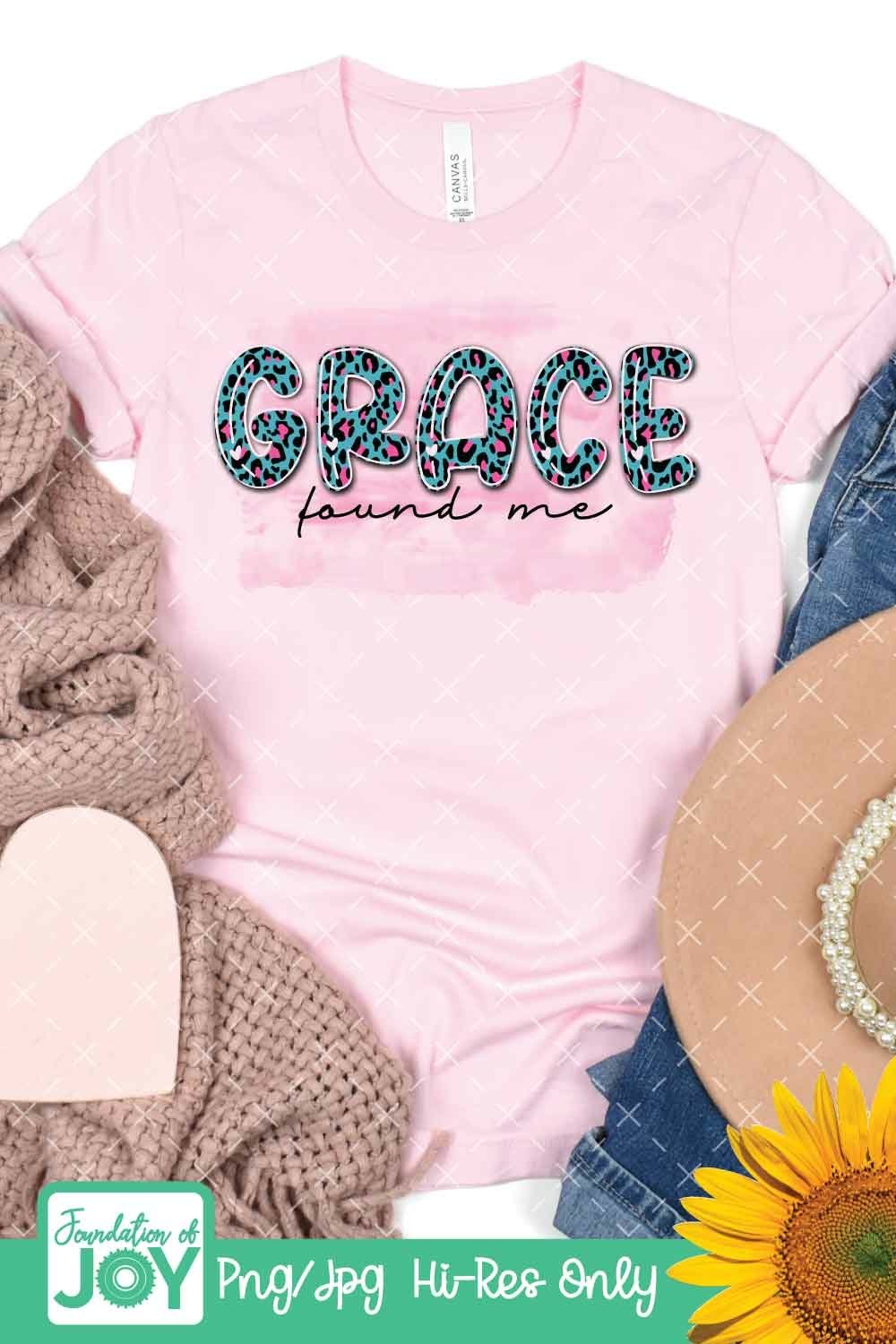 Grace found me sublimation, Christian sub, Leopard print