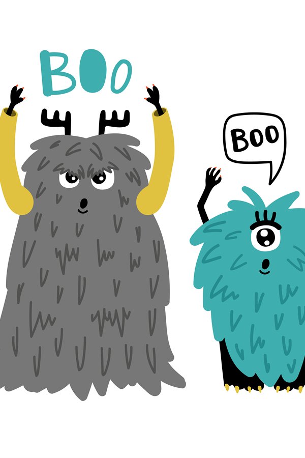 Cartoon cute boo monsters
