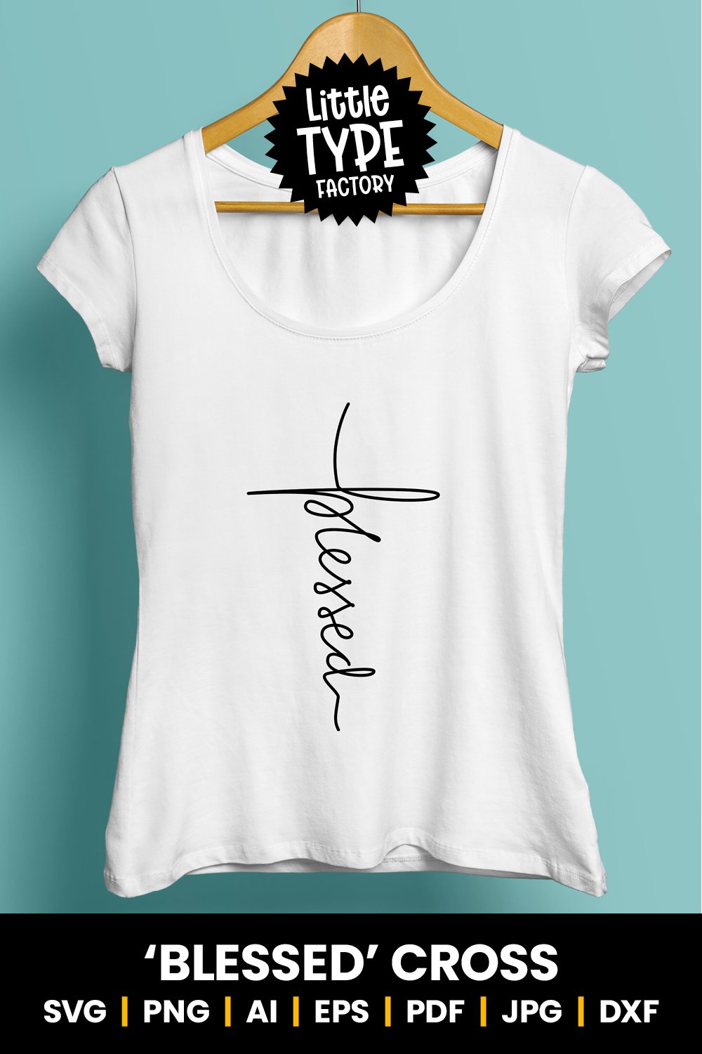 Blessed Cross - Handwritten Religious SVG