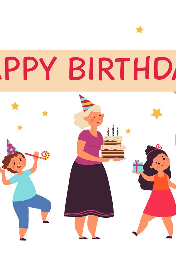 Happy birthday party concept. Family event, people celebrate